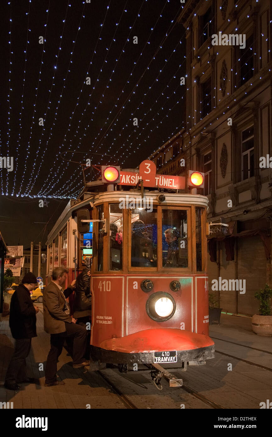 Istanbul, Turkey, the historical Tramvay in Beyoglu Stock Photo - Alamy