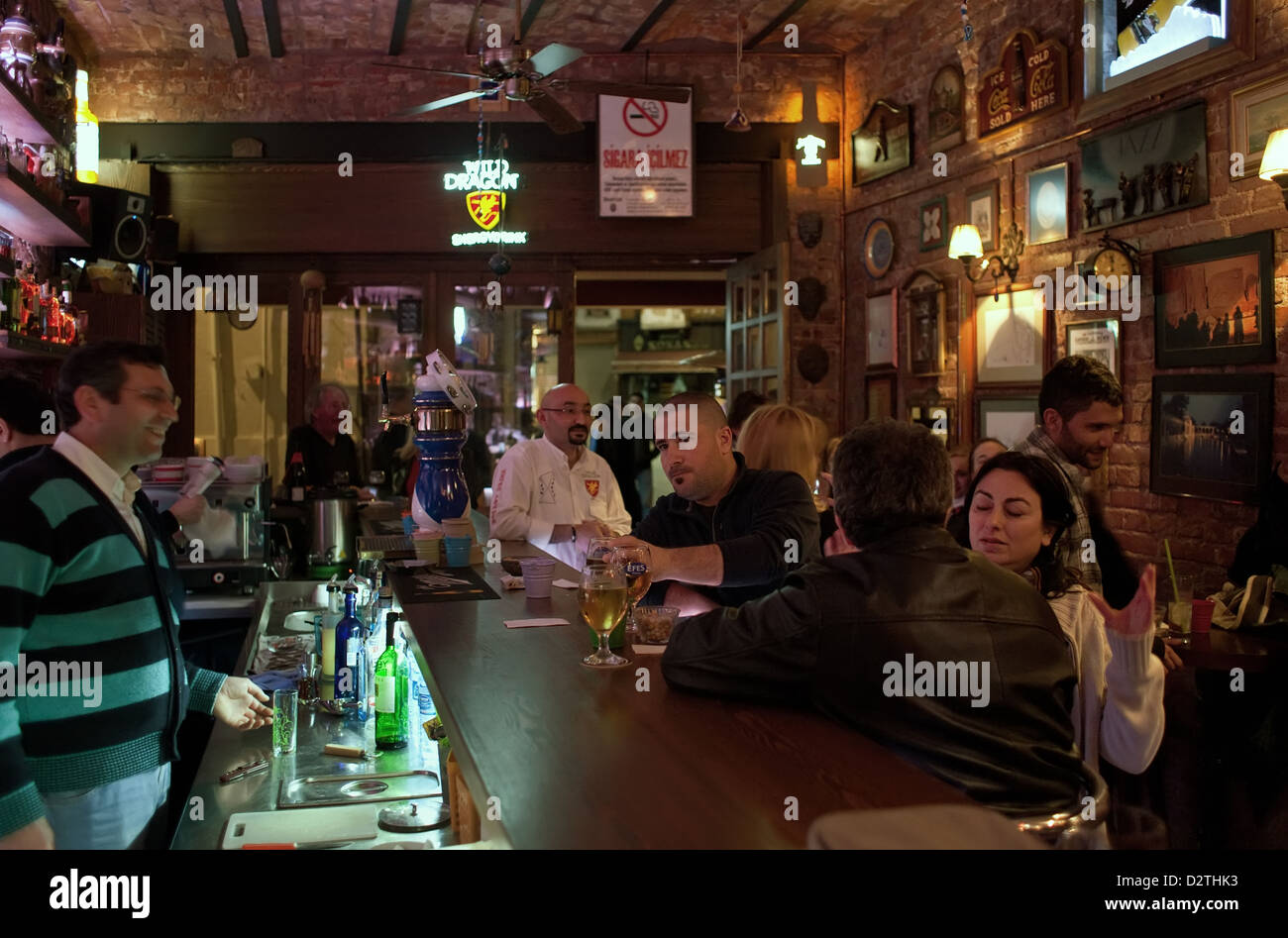 Istanbul, Turkey, a bar in Beyoglu Stock Photo - Alamy