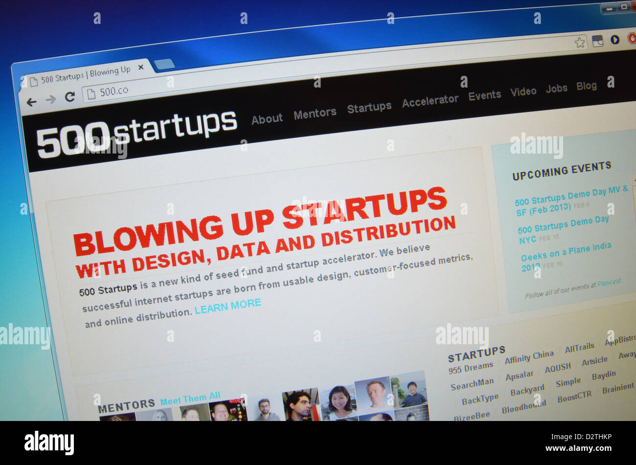 500 startups website screenshot Stock Photo - Alamy