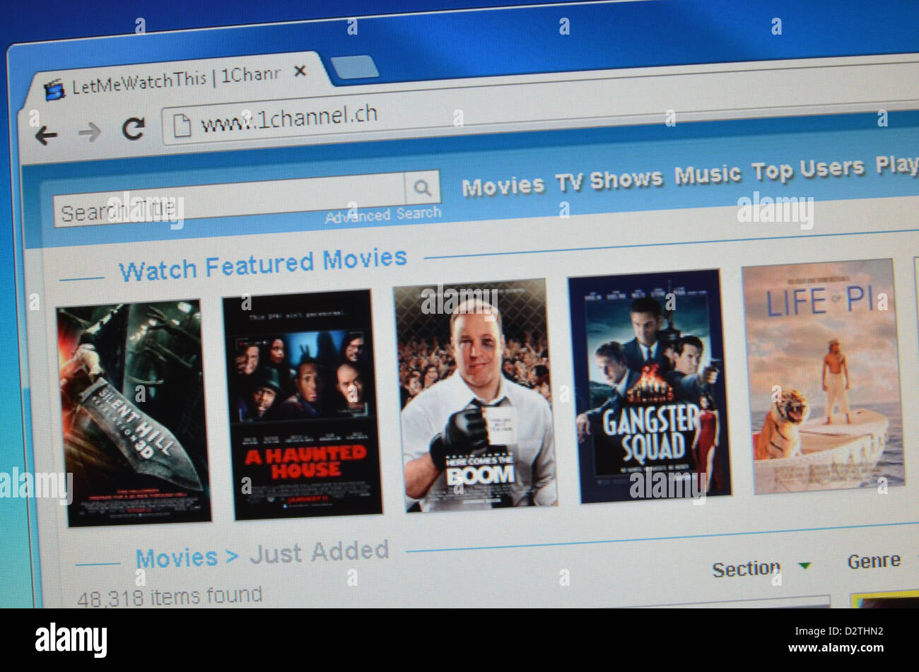 1channel.ch website screenshot Stock Photo - Alamy