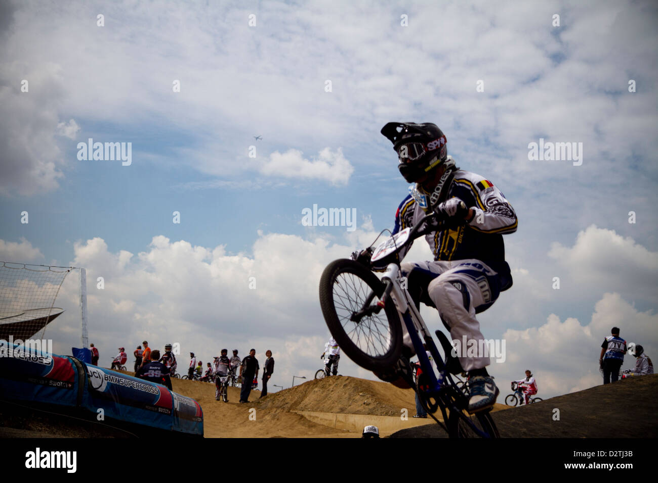 bmx track race at olypics park london Stock Photo - Alamy