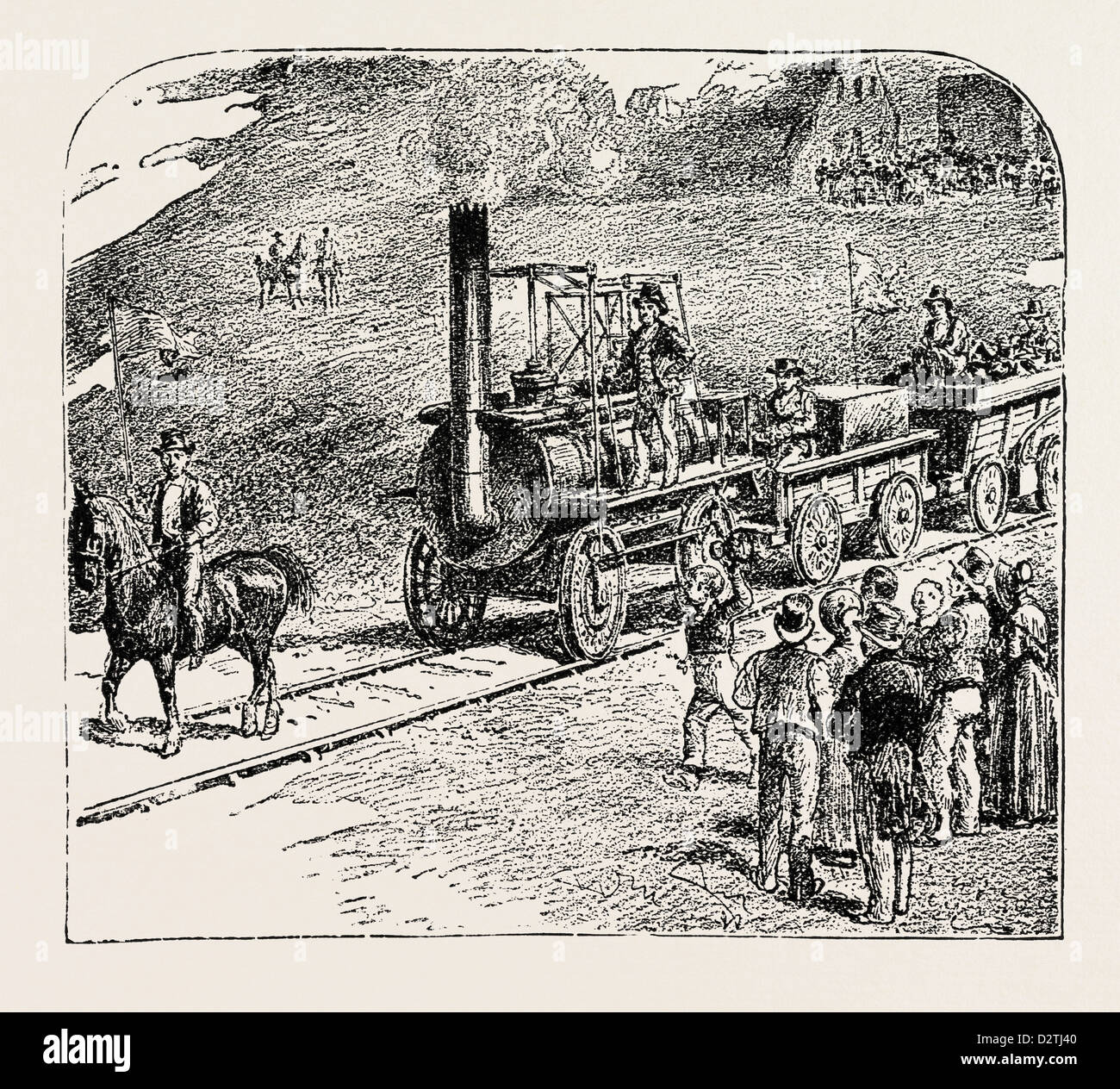 First train on the stockton and darlington railway hi-res stock ...