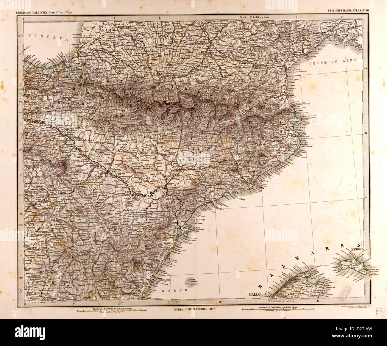 Map of france and spain hi-res stock photography and images - Alamy