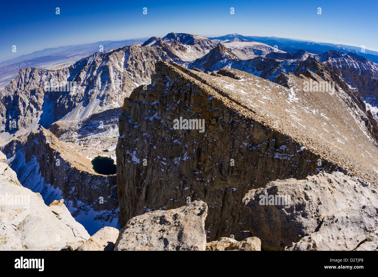 Mount Whitney trail from the summit, Sequoia National Park, Sierra ...