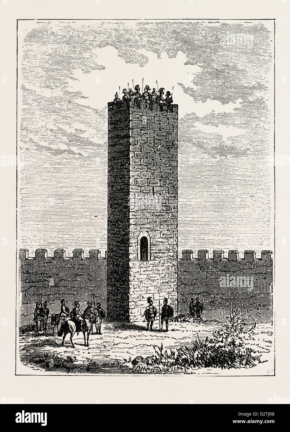 Roman tower engraving hi-res stock photography and images - Alamy