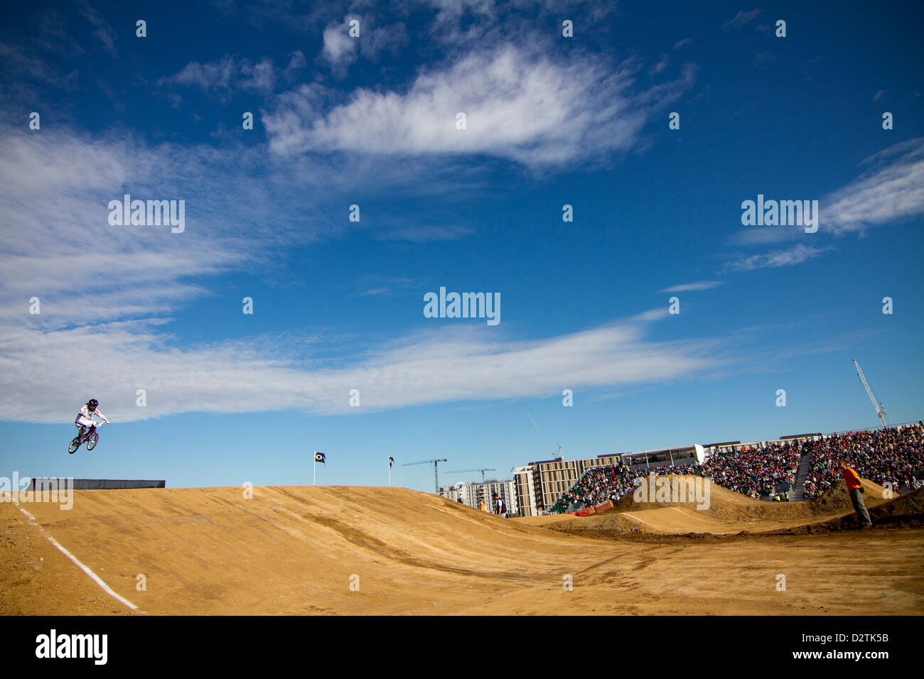 bmx track race at olypics park london Stock Photo - Alamy