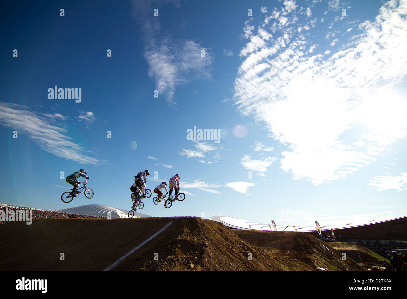 bmx track race at olypics park london Stock Photo - Alamy