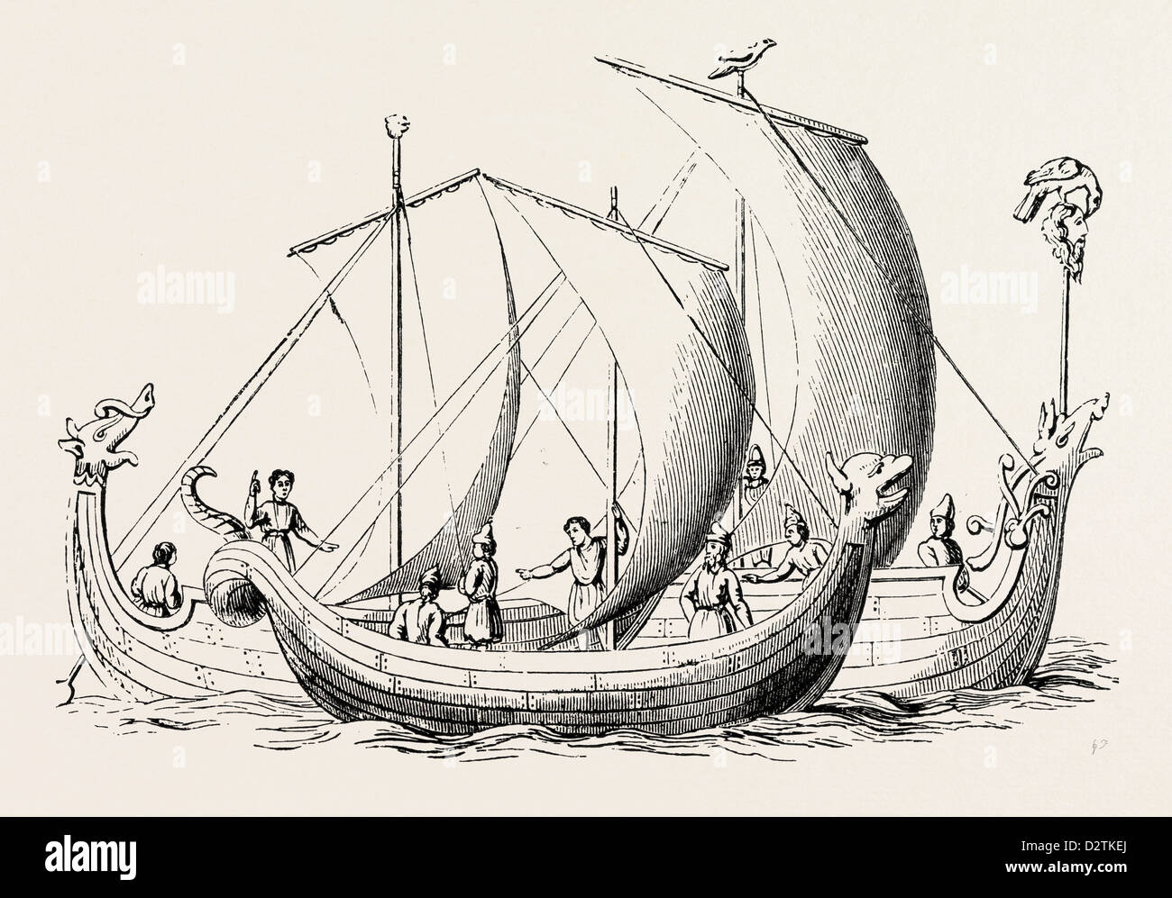 SAXON SHIPS FROM AN OLD MS Stock Photo - Alamy