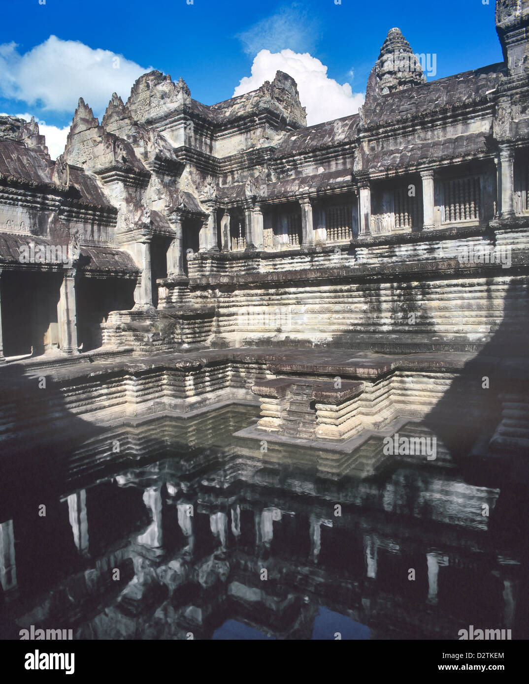 Cambodia, Angkor Wat, interior court at the 12th century Angkor Wat ...