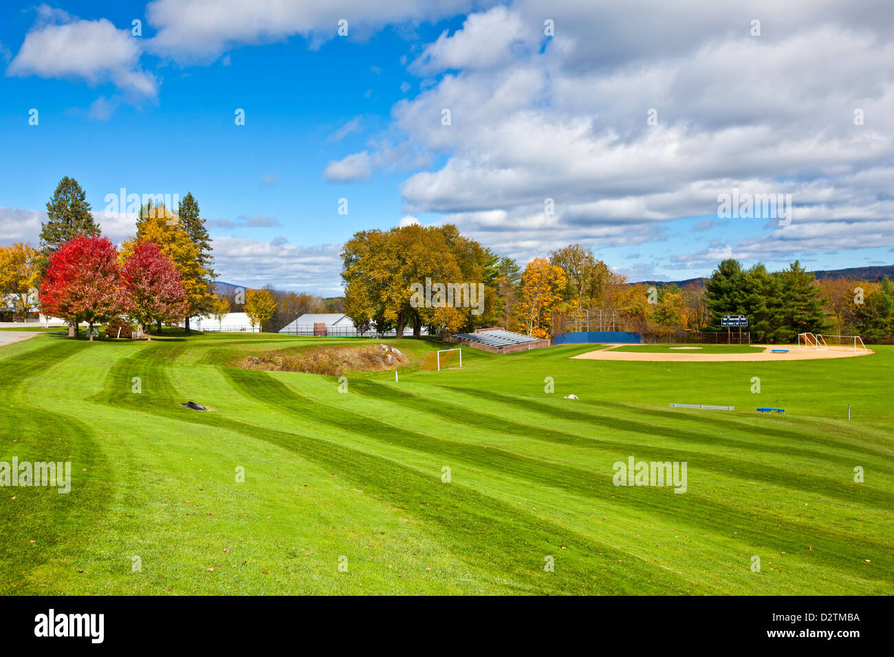 Beautiful college sports ground in the fall Stock Photo - Alamy