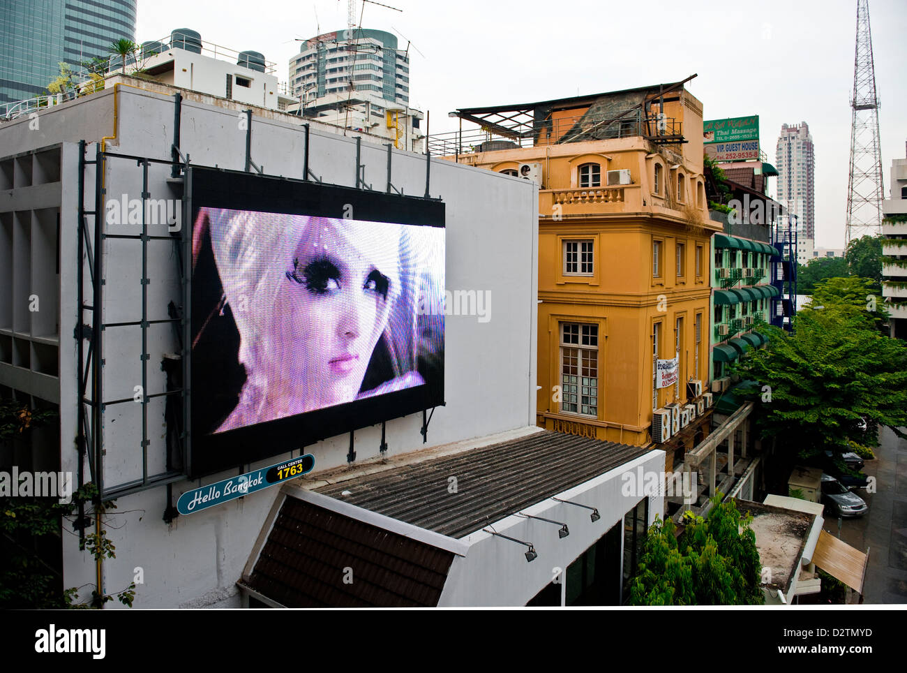 Bangkok, Thailand, large neon sign on a facade Stock Photo - Alamy
