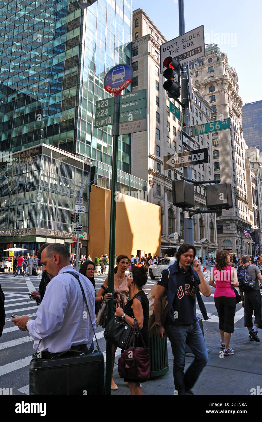 Broadway bus stop, New York City, USA Stock Photo - Alamy