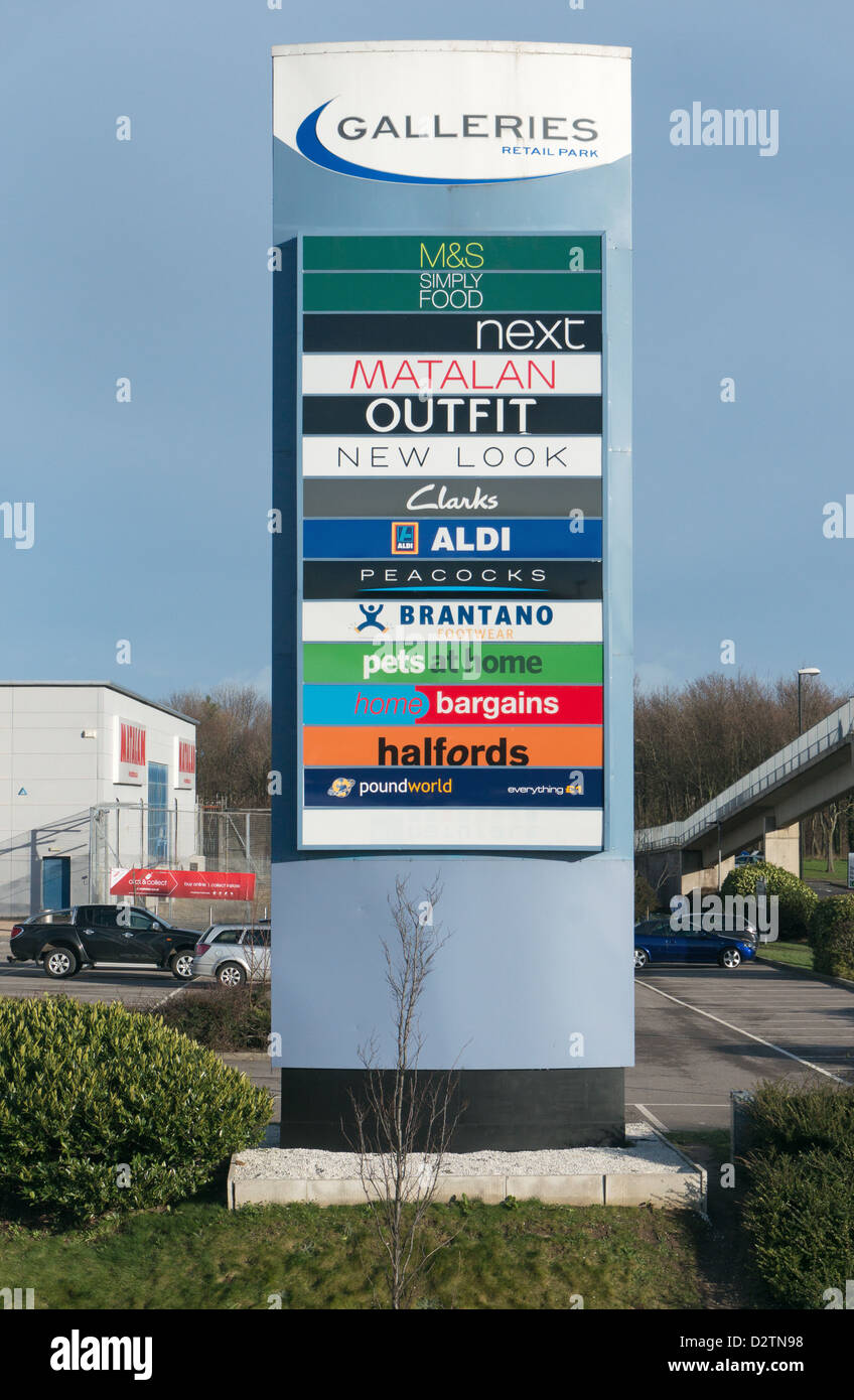 Washington Town centre Galleries shopping centre sign north east ...