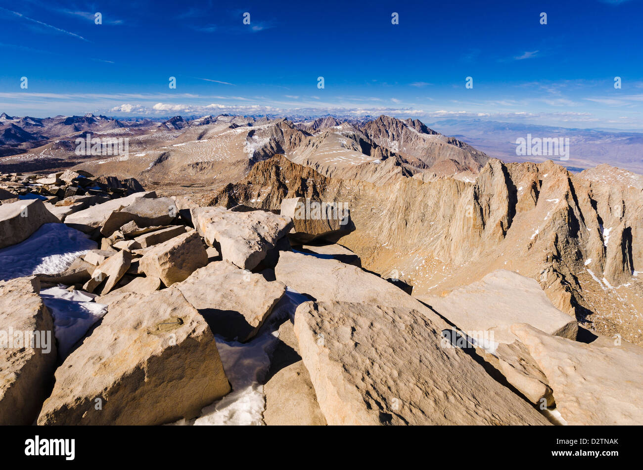 Mount Russell and the Sierra crest from the summit of Mount Whitney ...