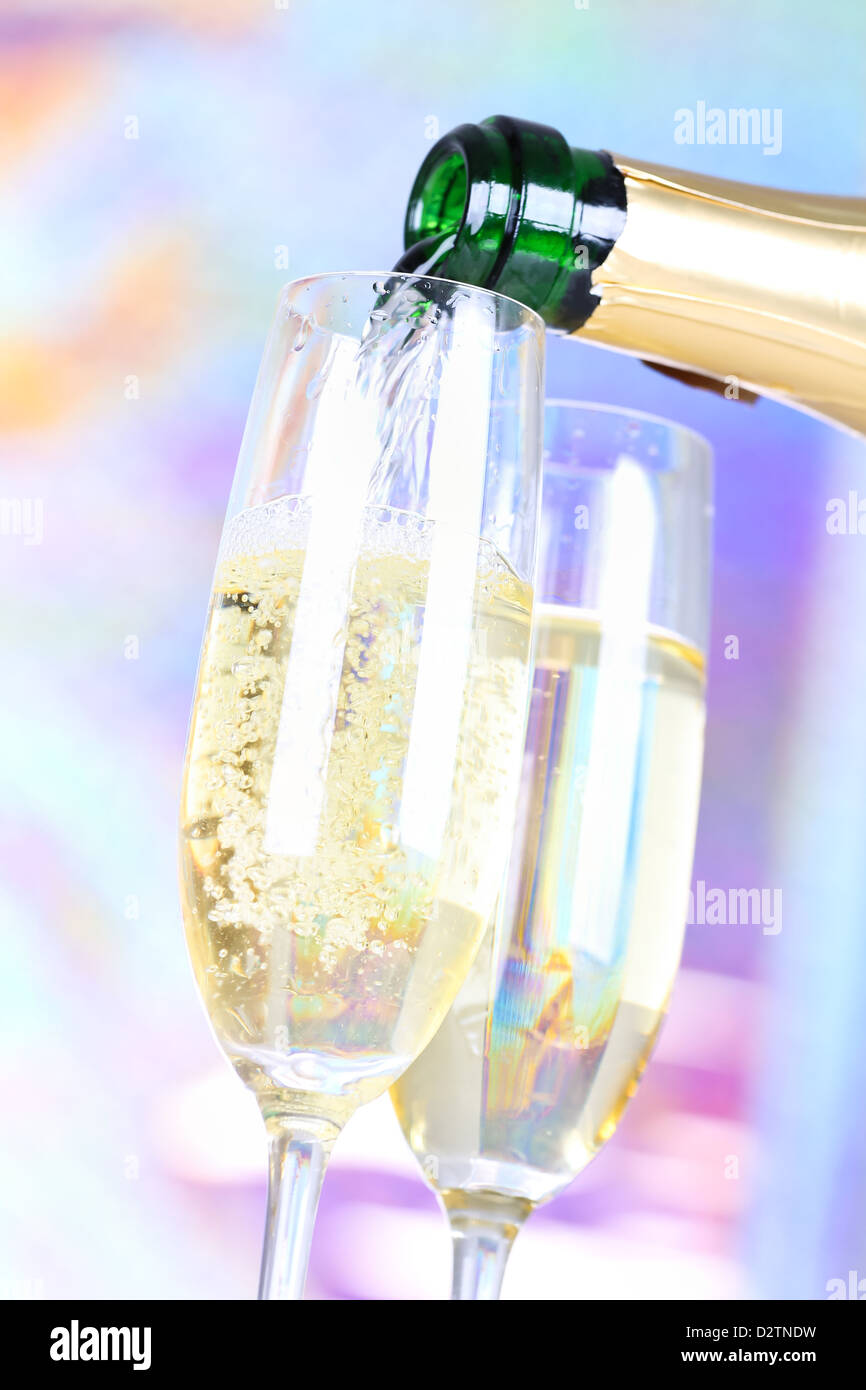 Two glasses with champagne Stock Photo - Alamy
