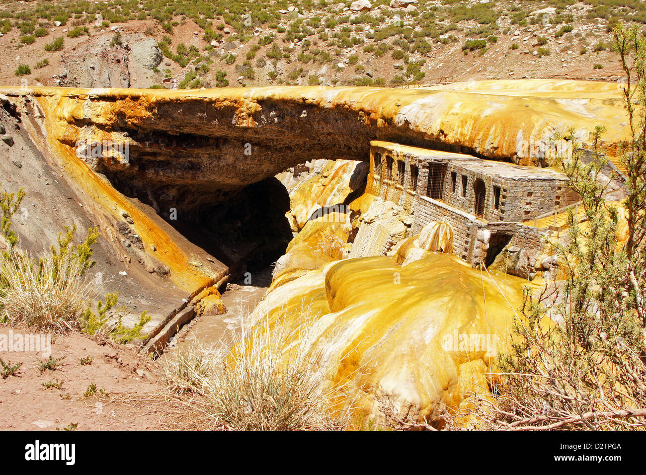 Famous natural arch inca-bridge, Andes Mountains close to mendoza ...
