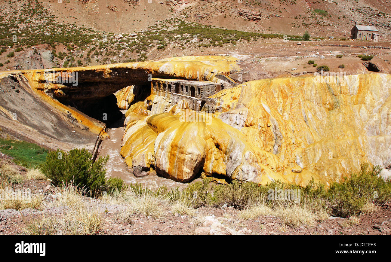Famous natural arch inca-bridge, Andes Mountains close to mendoza ...