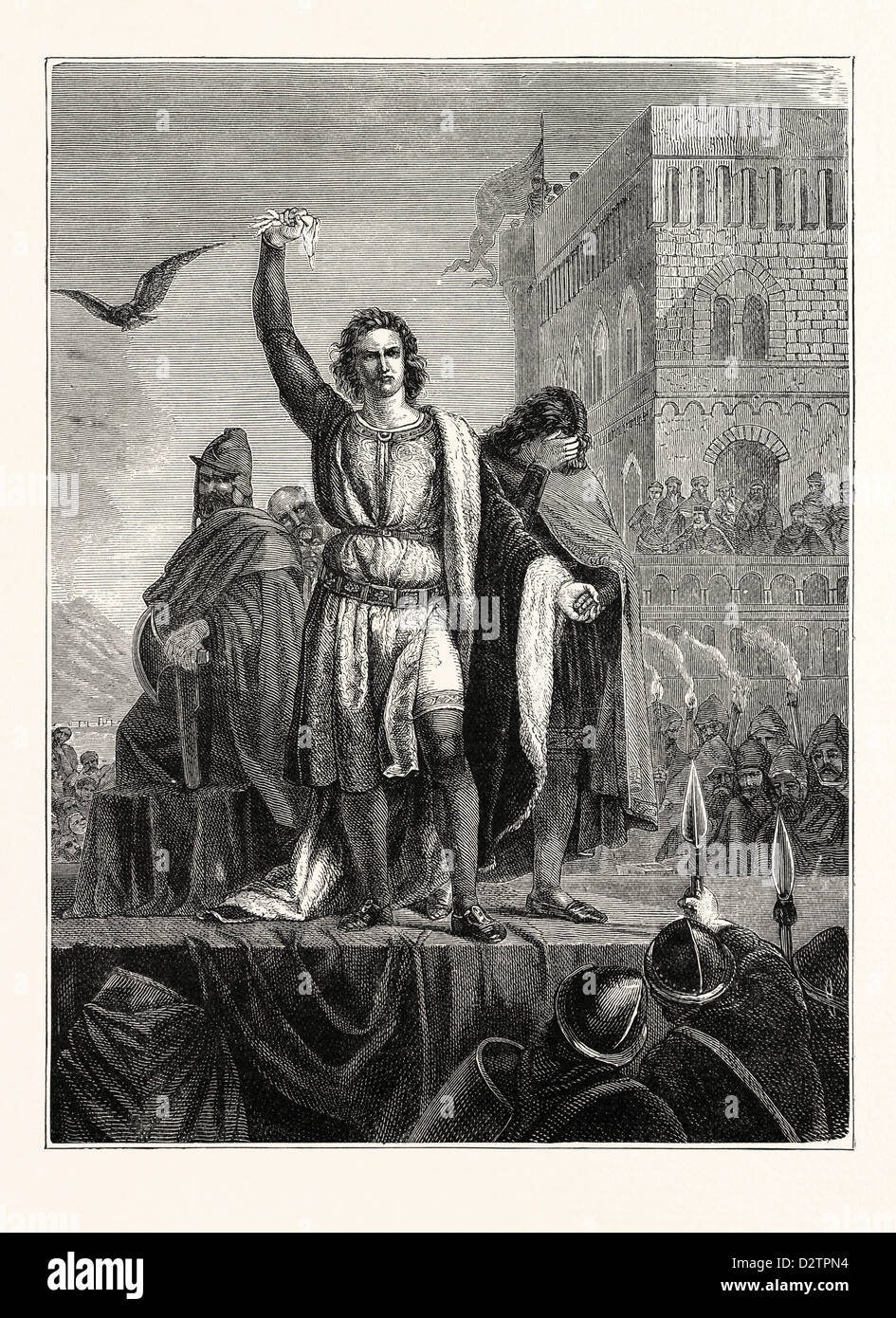 CONRADIN ON THE SCAFFOLD FLINGS DOWN THE GAUNTLET OF DEFIANCE Stock ...