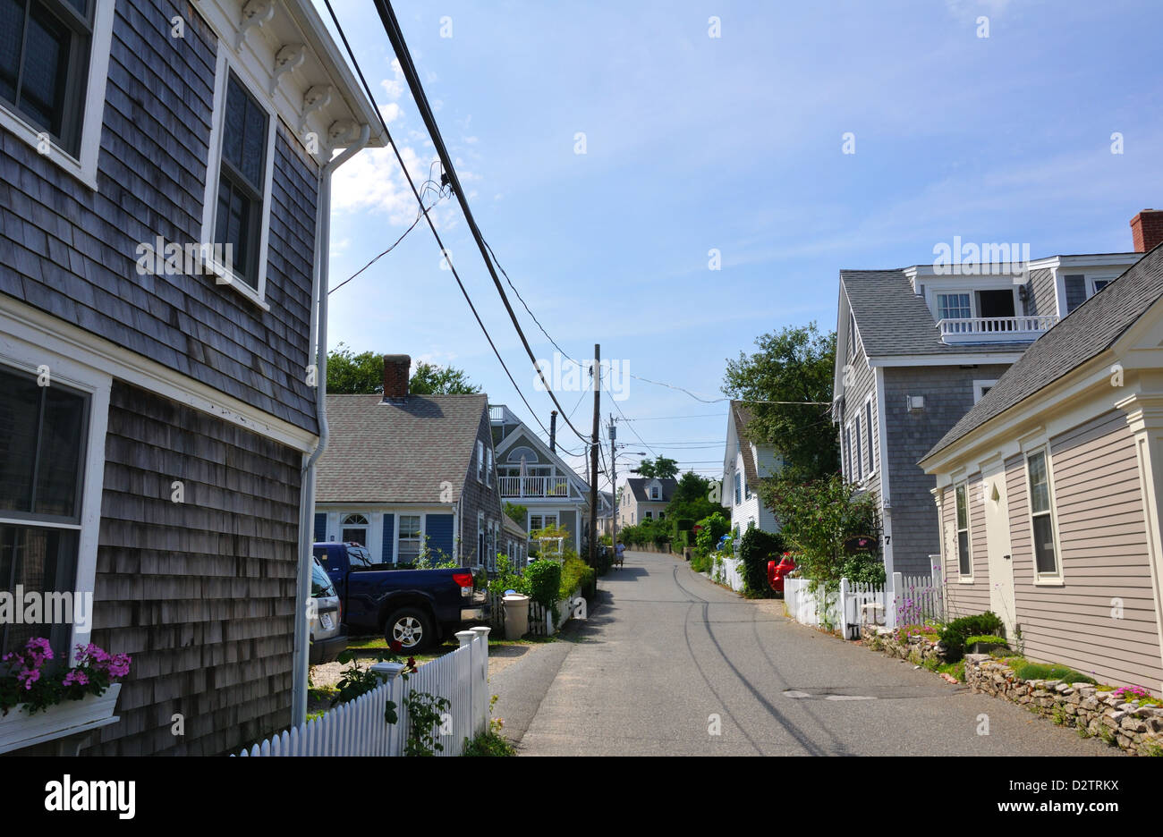 Residential street in Provincetown, Cape Cod, Massachusetts, USA Stock ...