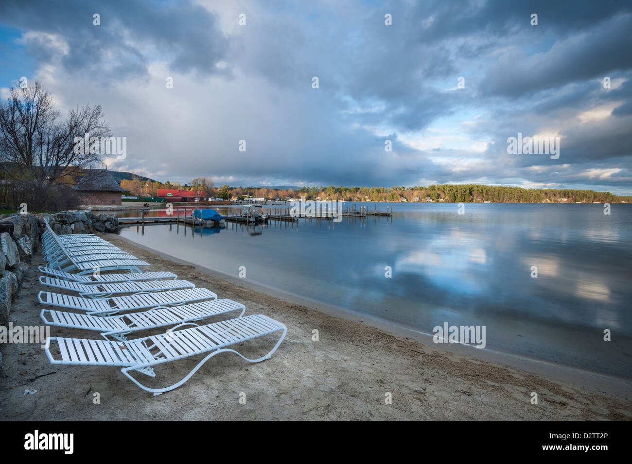 Spring Sunset at Center Harbor, Lake Winnipesauke, New Hampshire Stock ...