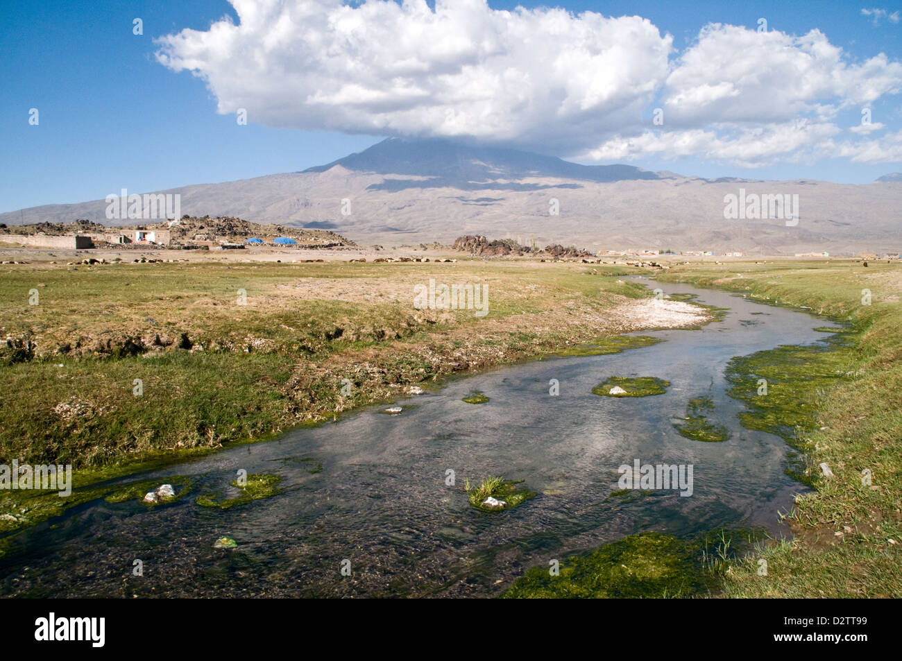 A rivulet running from the slopes of Mount Ararat, or Agri Dagi, a ...
