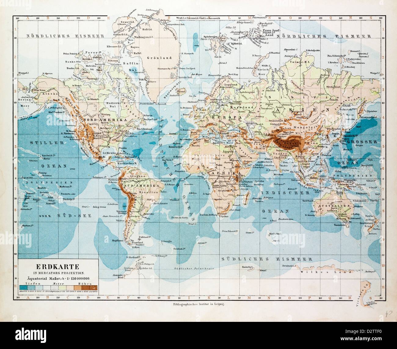 MAP OF THE WORLD 1899 Stock Photo - Alamy