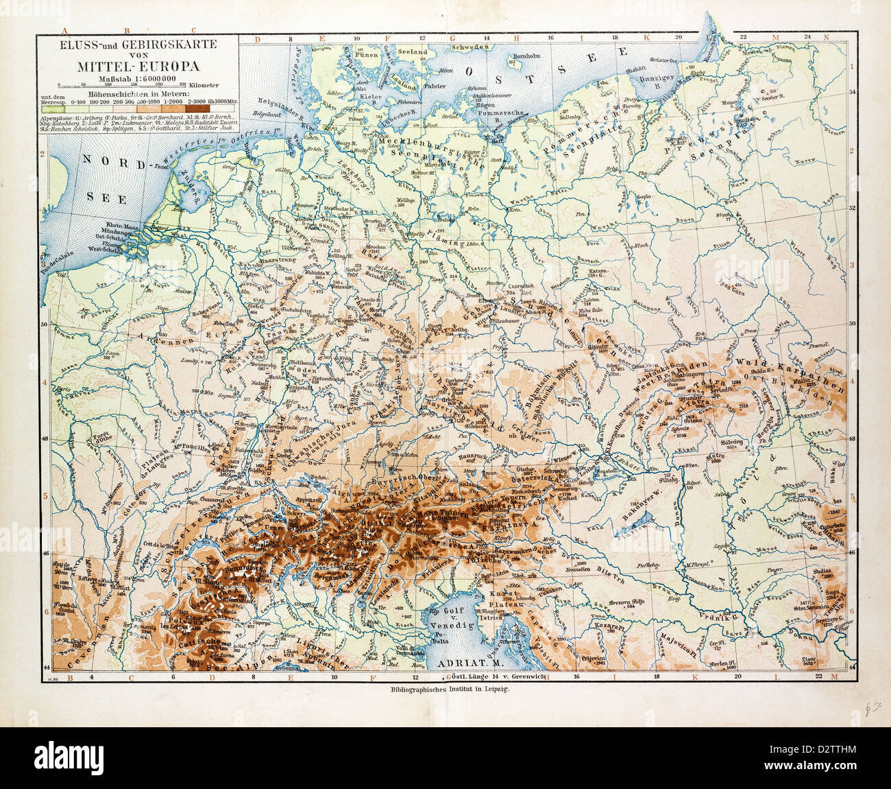 MAP OF CENTRAL EUROPE 1899 Stock Photo - Alamy