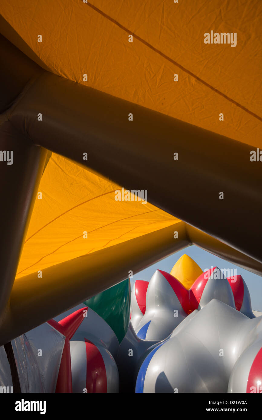 Exxopolis Luminarium - yellow roofed entrance to the inflatable ...