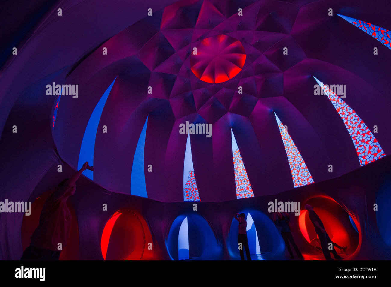 Exxopolis Luminarium - purple dome shaped cathedral inside the ...