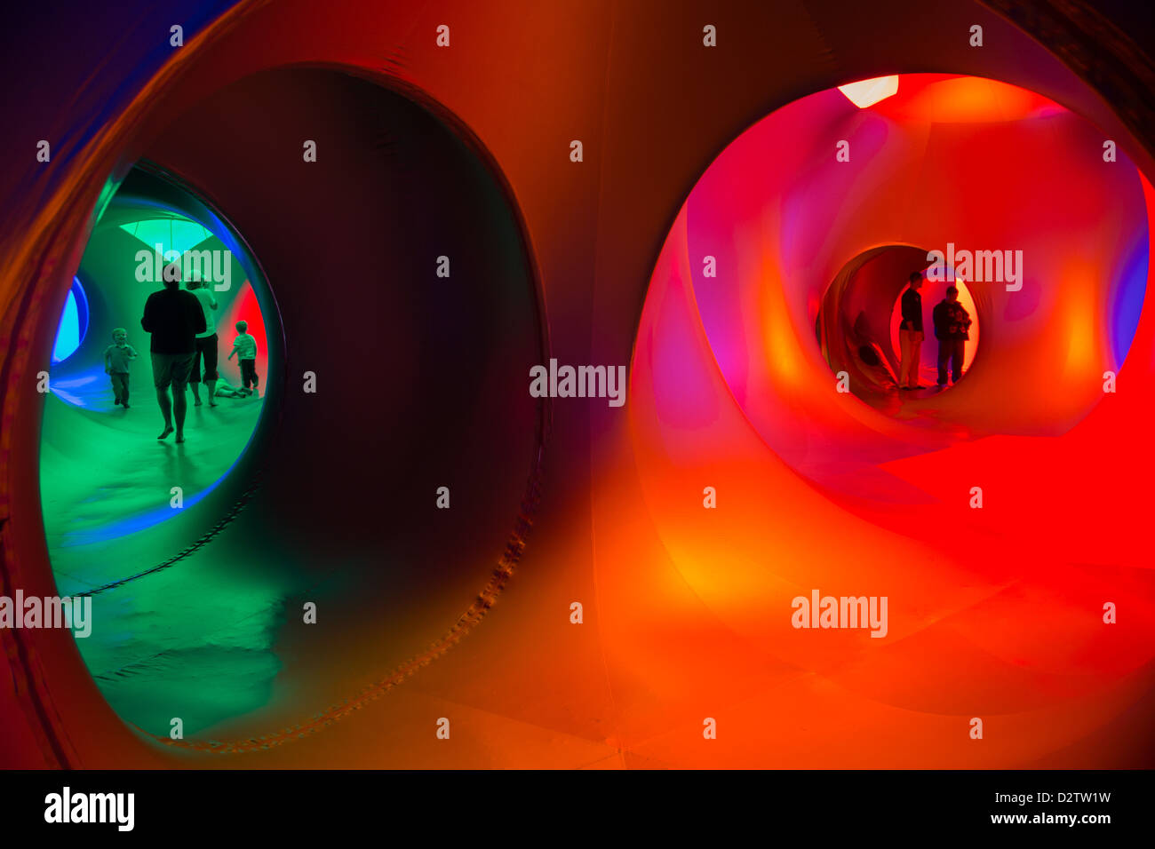 Interior tunnels in the Exxopolis Luminarium, aninflatable traveling ...