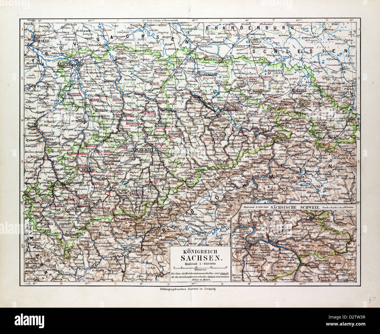 Map of saxony hi-res stock photography and images - Alamy