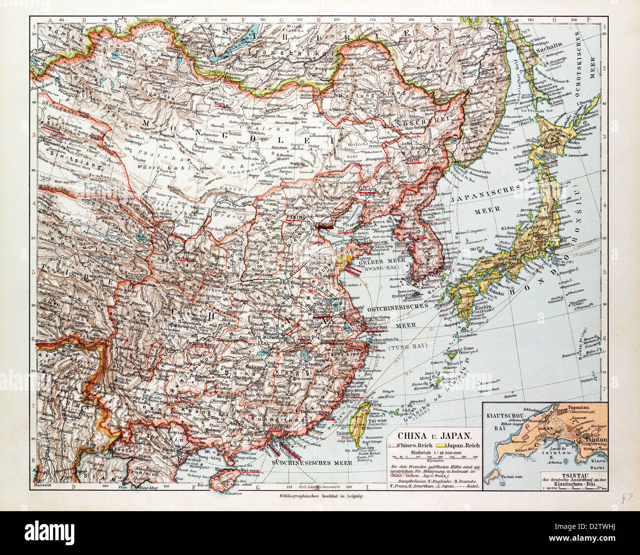 MAP OF CHINA MONGOLIA AND JAPAN 1899 Stock Photo - Alamy