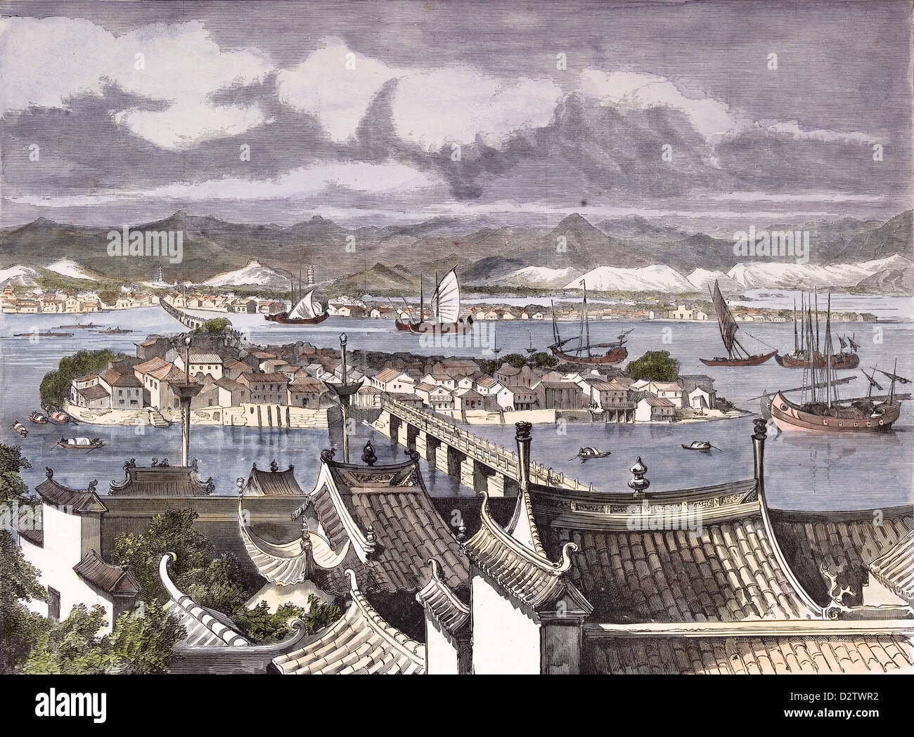 Foochow china engraving 1884 vintage hi-res stock photography and images - Alamy