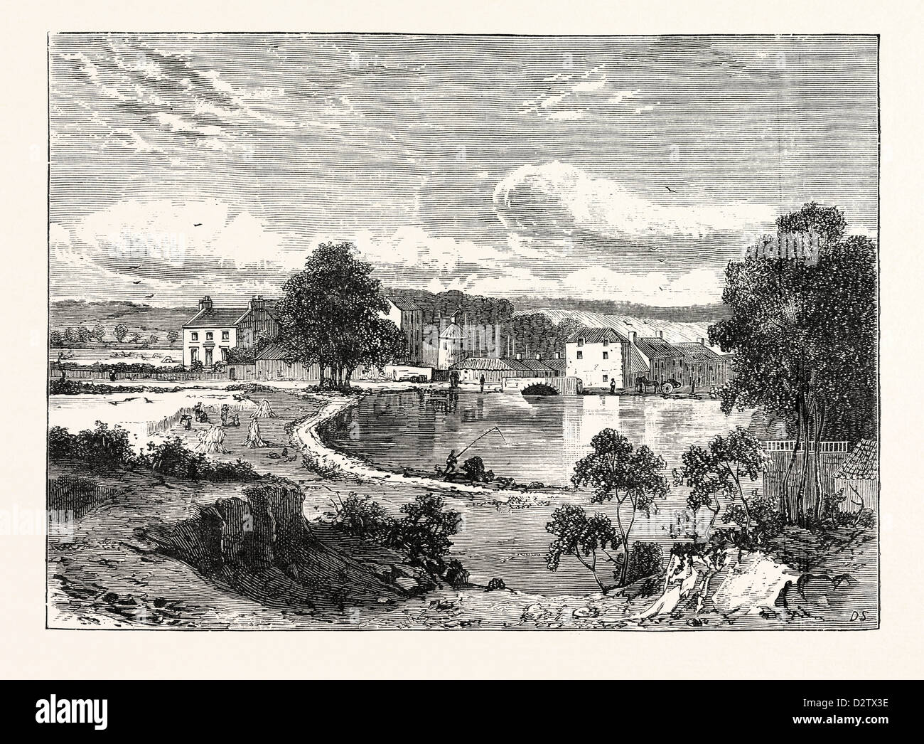 EDINBURGH: CANONMILLS LOCH AND HOUSE 1830 Stock Photo - Alamy