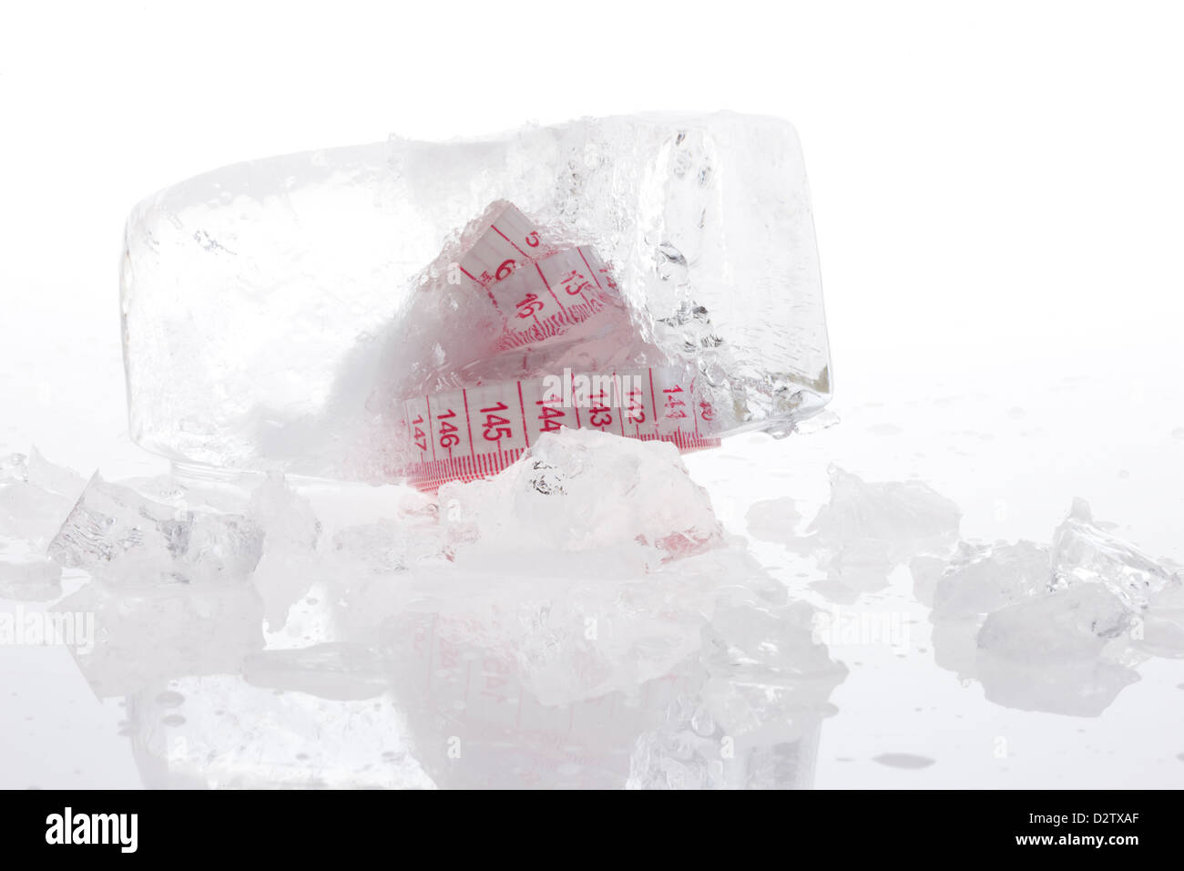 Ice and tape measure Stock Photo - Alamy