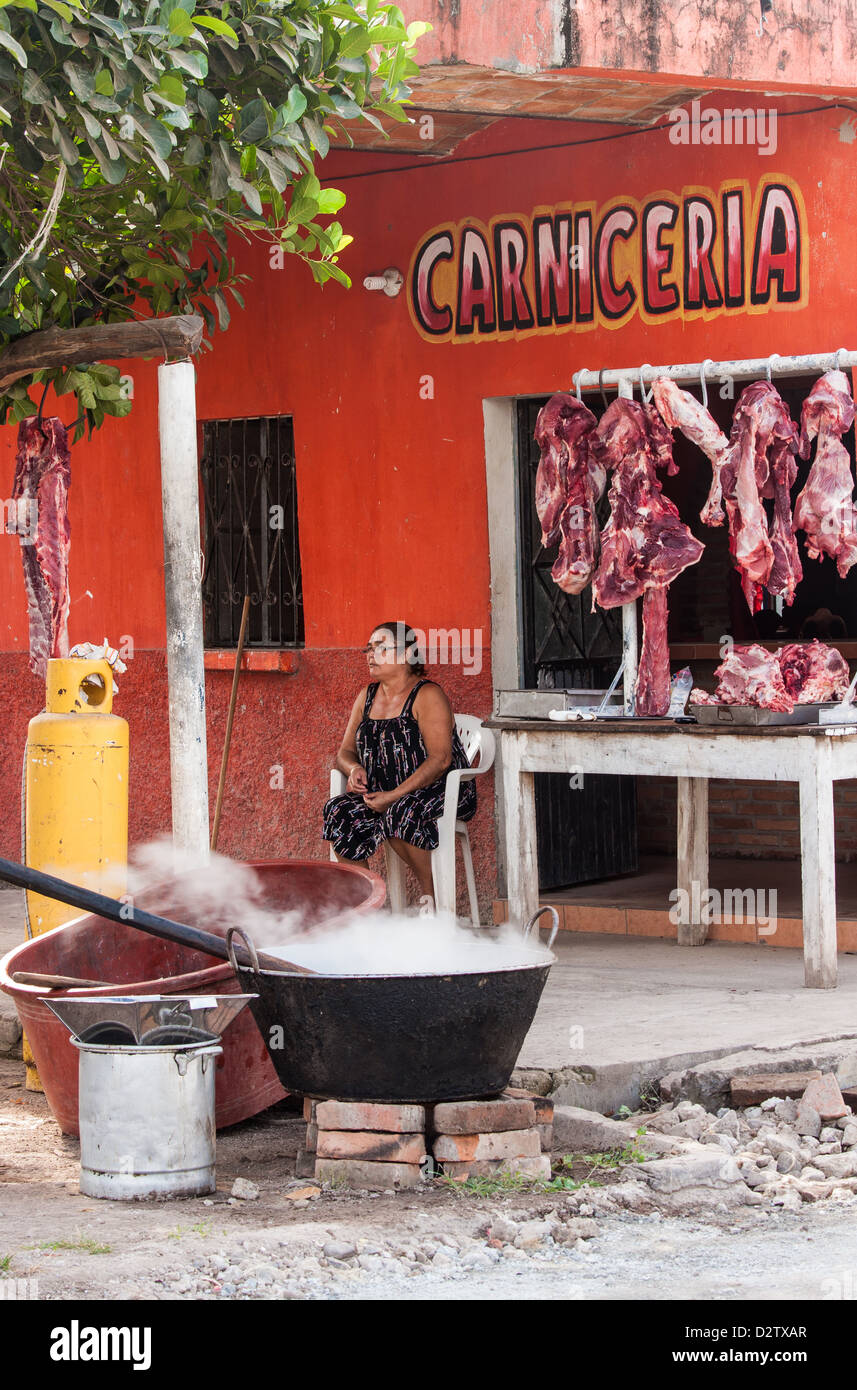 rural Mexico street scene Stock Photo - Alamy