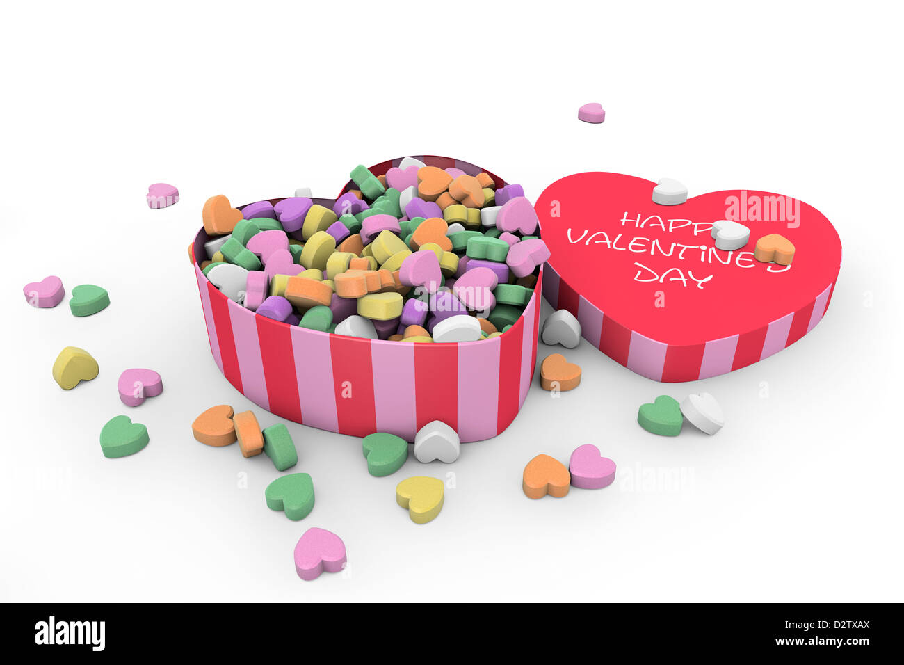 Valentine's day heart shaped candy box (3D render Stock Photo - Alamy