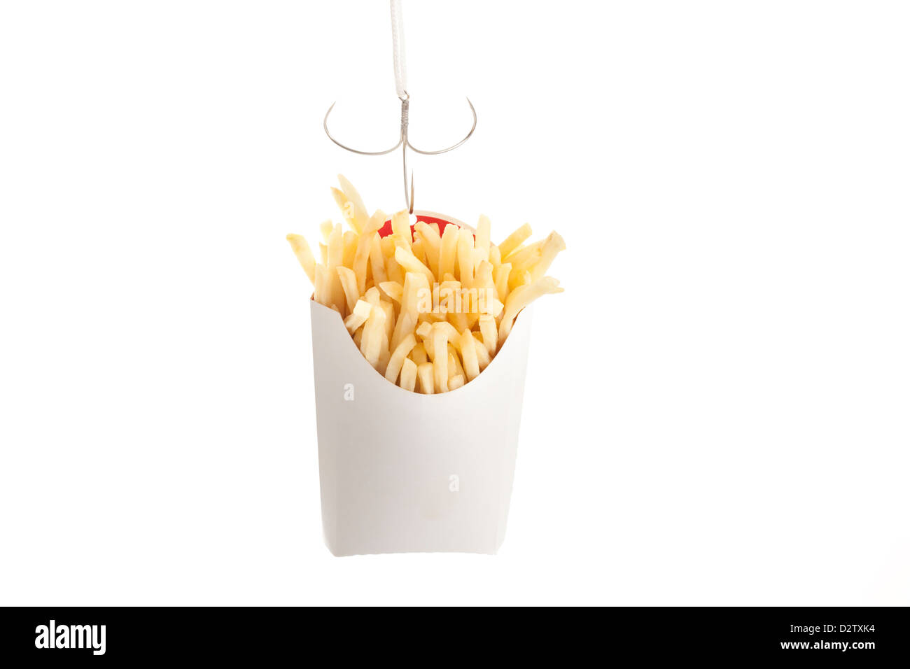 Potato chips with fishing hook Stock Photo - Alamy