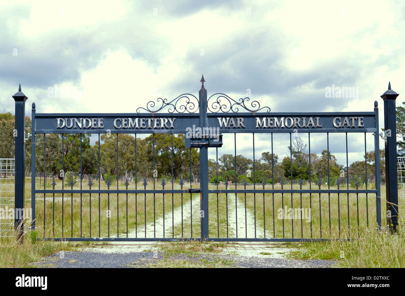 Gates to small town cemetery,Dundee NSW Australia Stock Photo - Alamy