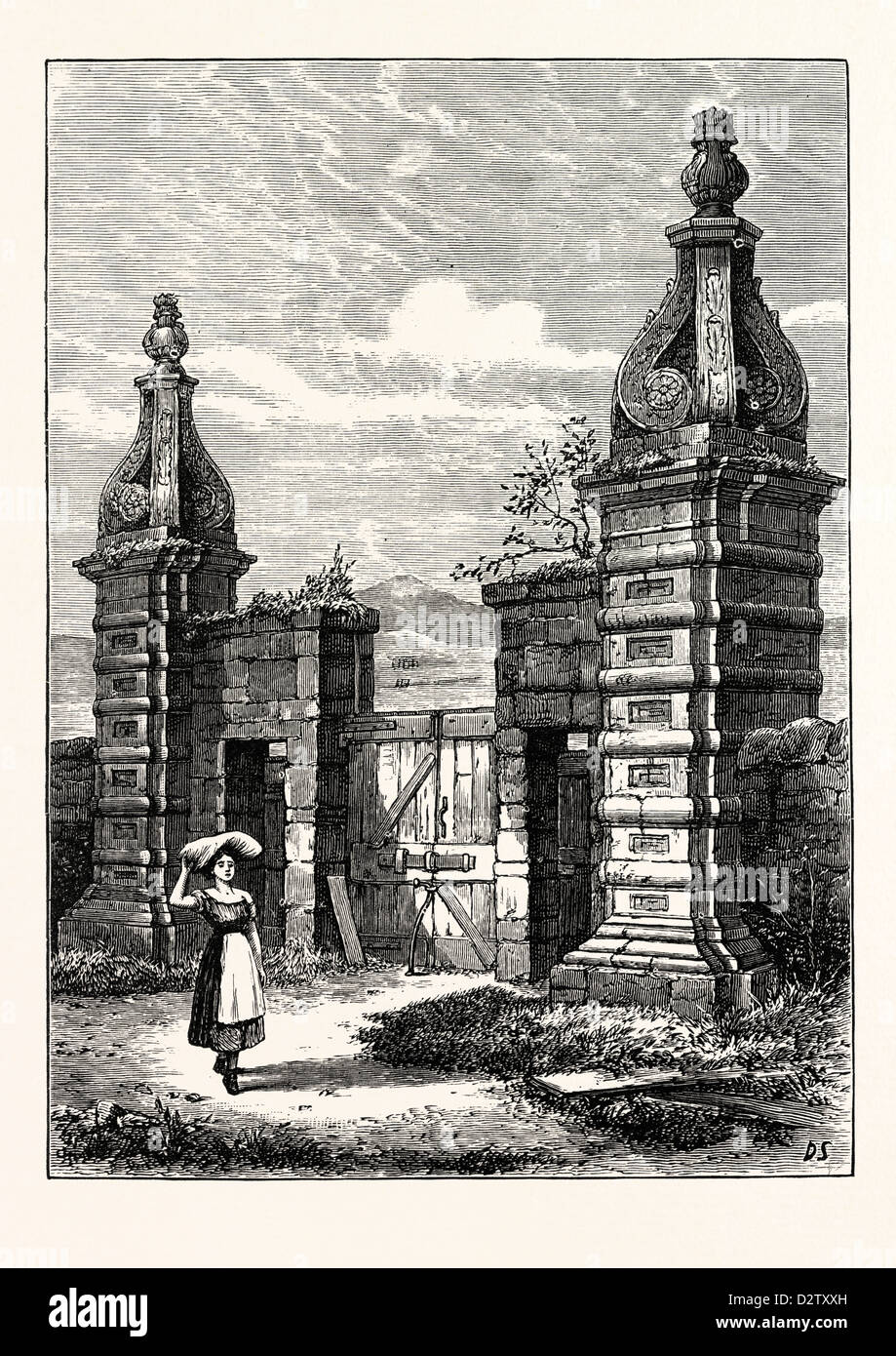 EDINBURGH: OLD ENTRANCE TO ROYSTON (NOW CAROLINE PARK) 1851 Stock Photo ...