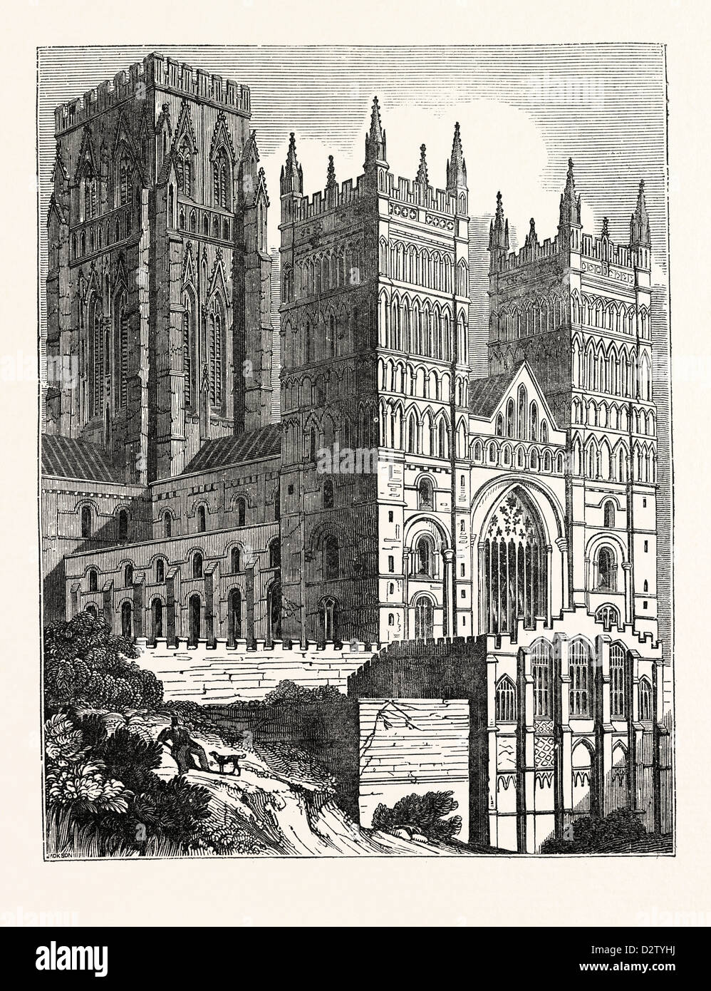 Durham cathedral engraving hi-res stock photography and images - Alamy
