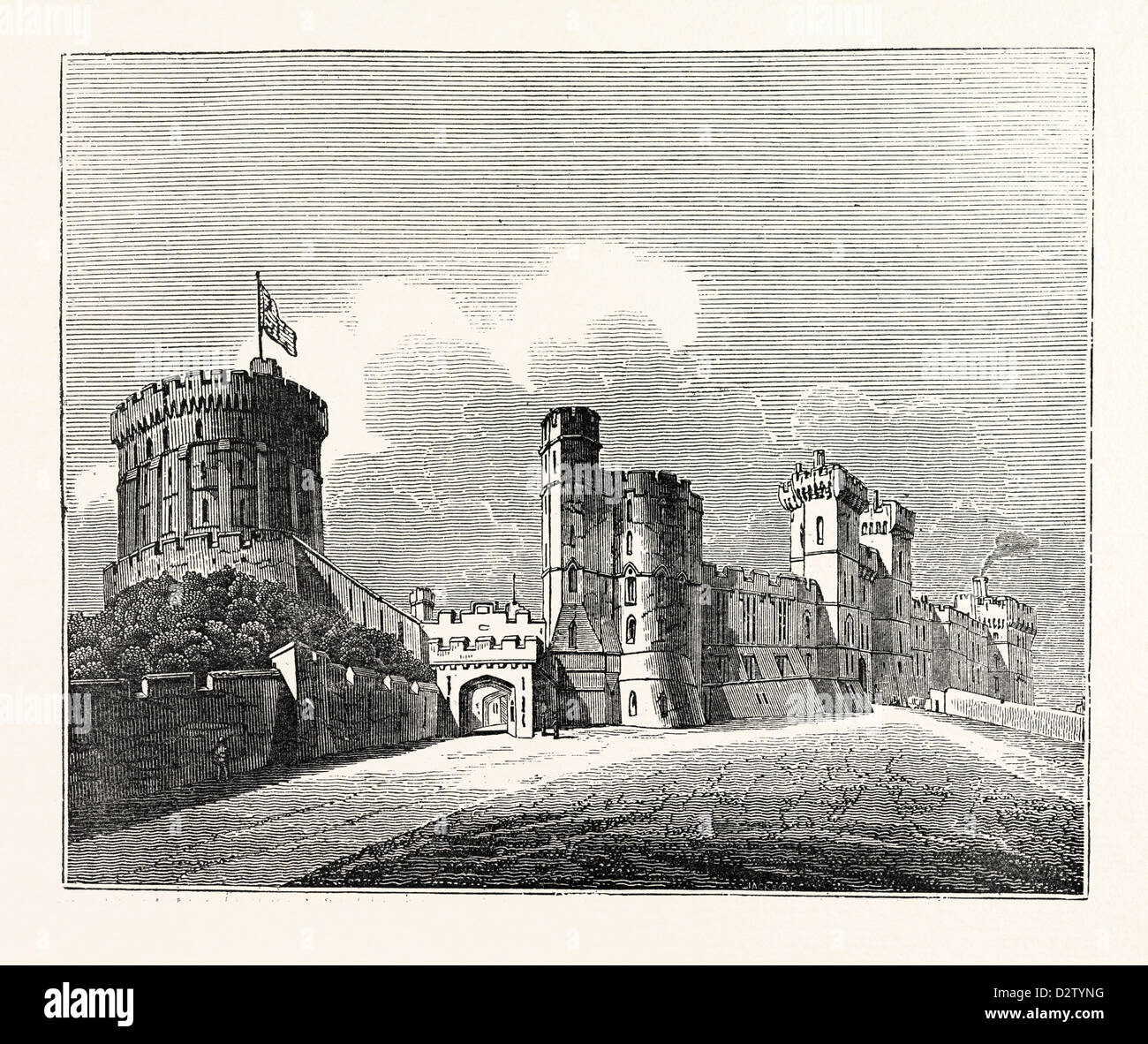 Windsor Castle. Round Tower and South Front Stock Photo - Alamy