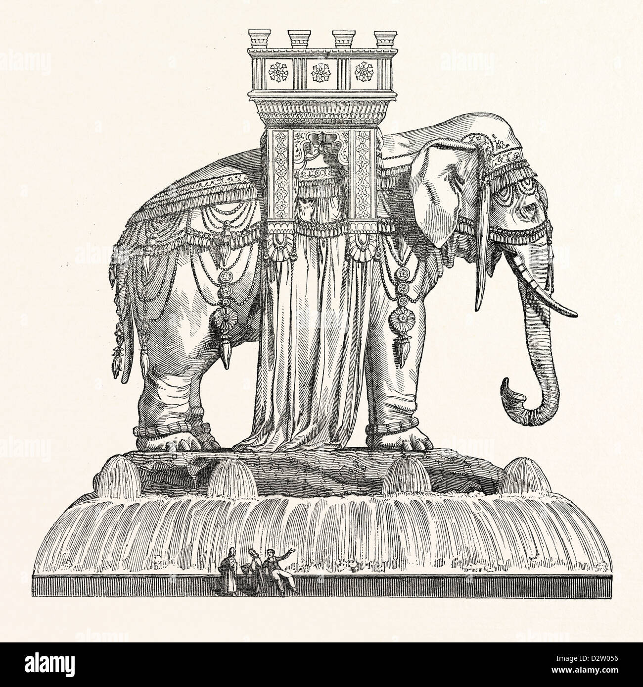Design for the Fountain of the Elephant at Paris Stock Photo - Alamy