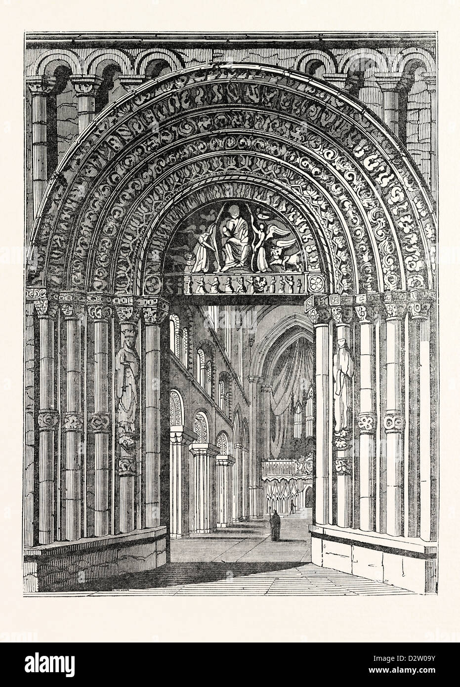 Principal Entrance and Interior of Rochester Cathedral Stock Photo - Alamy