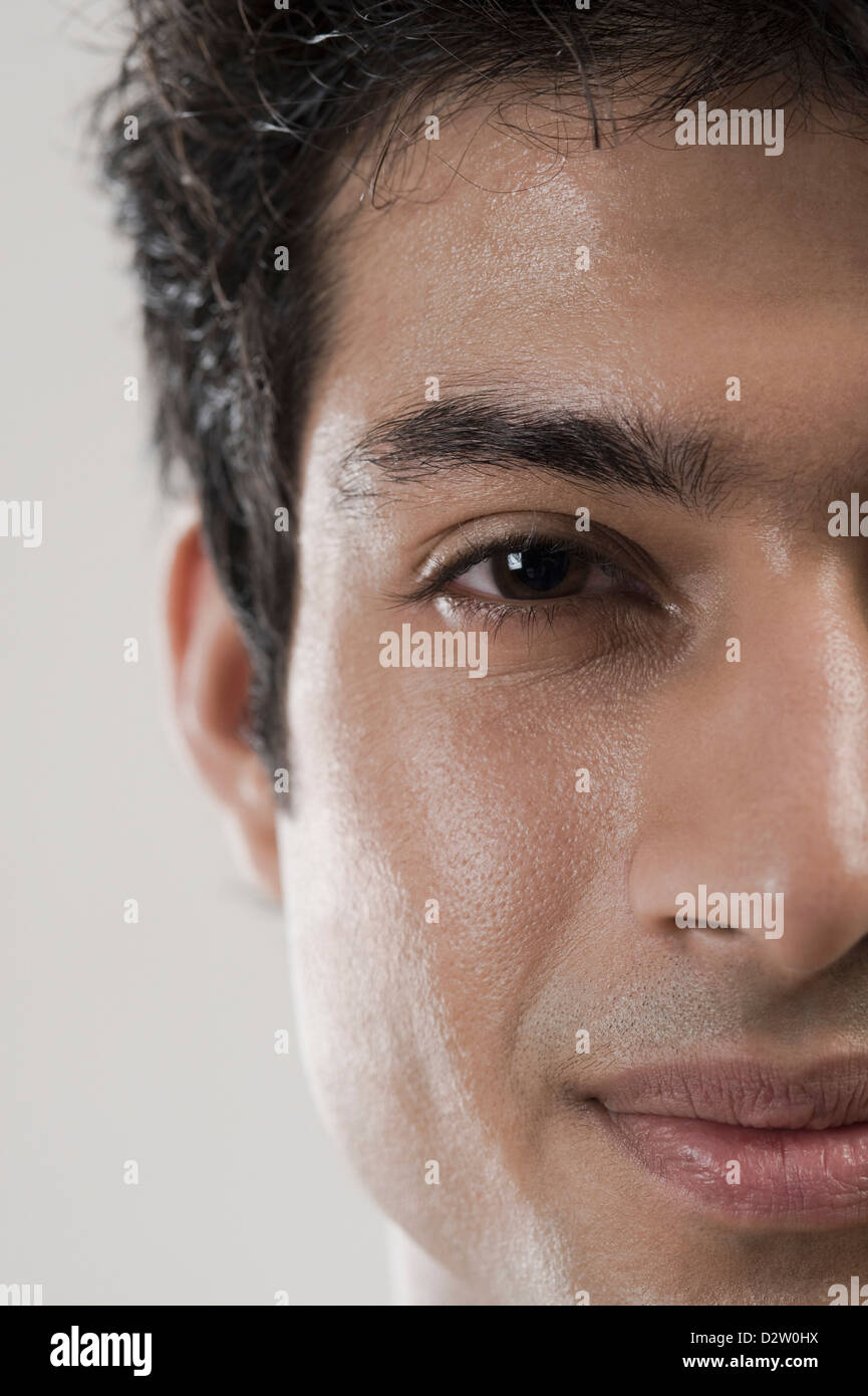 Close-up of a man's face Stock Photo - Alamy