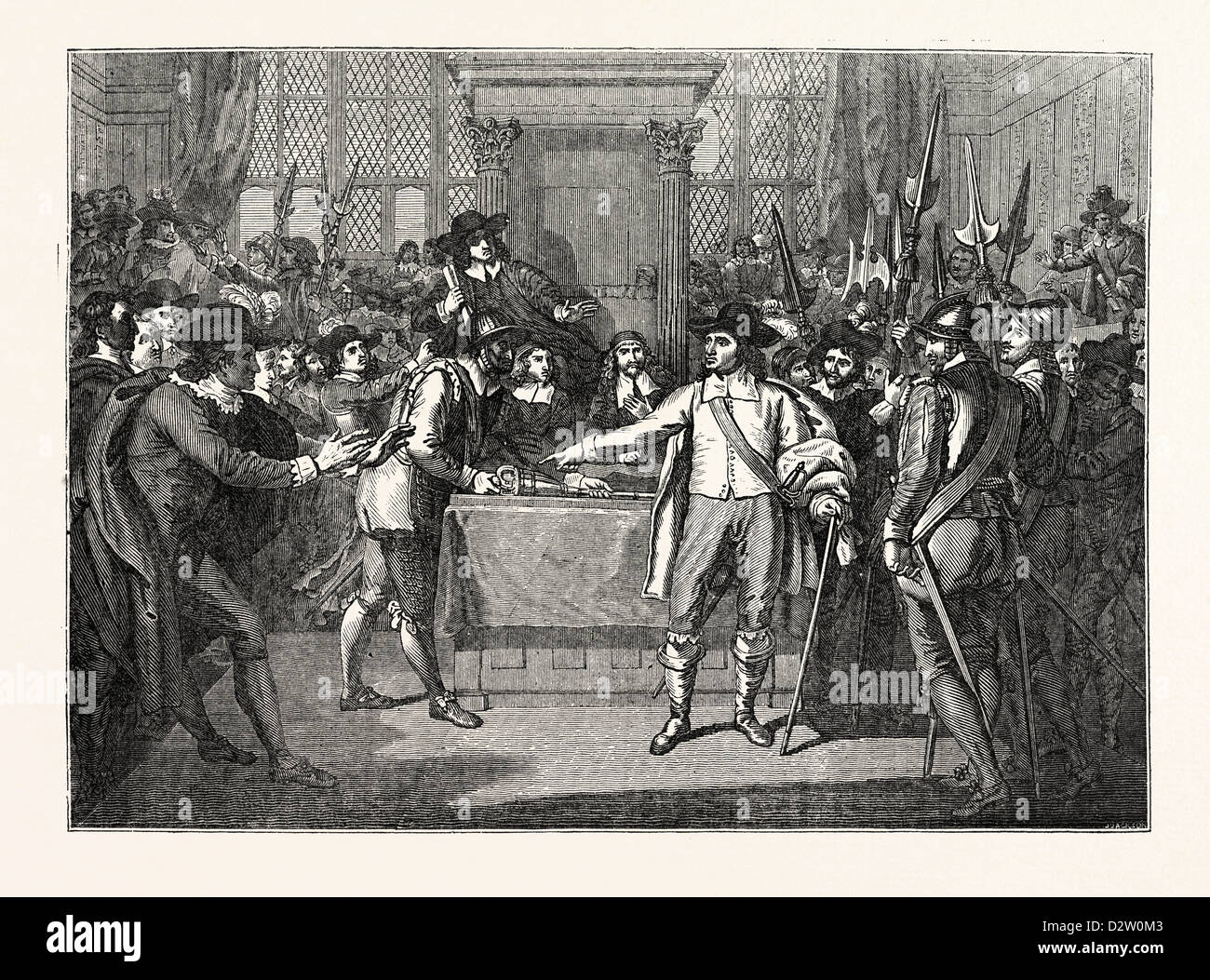 Cromwell dissolving the Long Parliament Stock Photo - Alamy