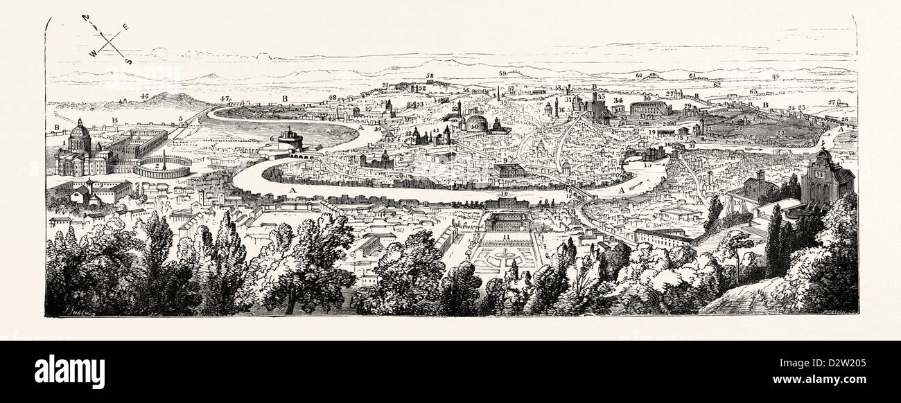 In the Forum Romanum the Pincian Hill. Rome Italy Stock Photo - Alamy