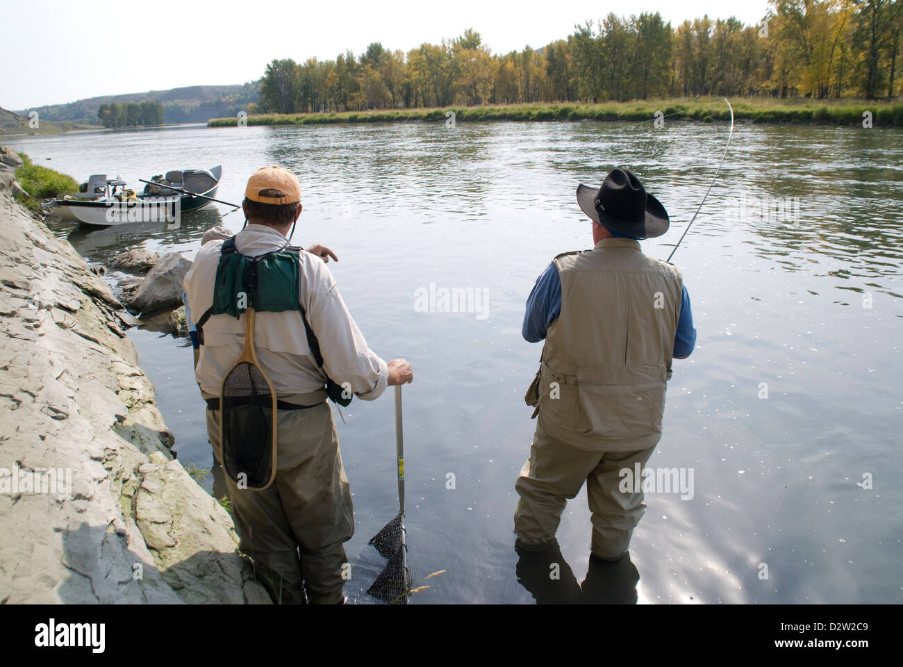 Fly fishing on the bow river calgary hi-res stock photography and ...