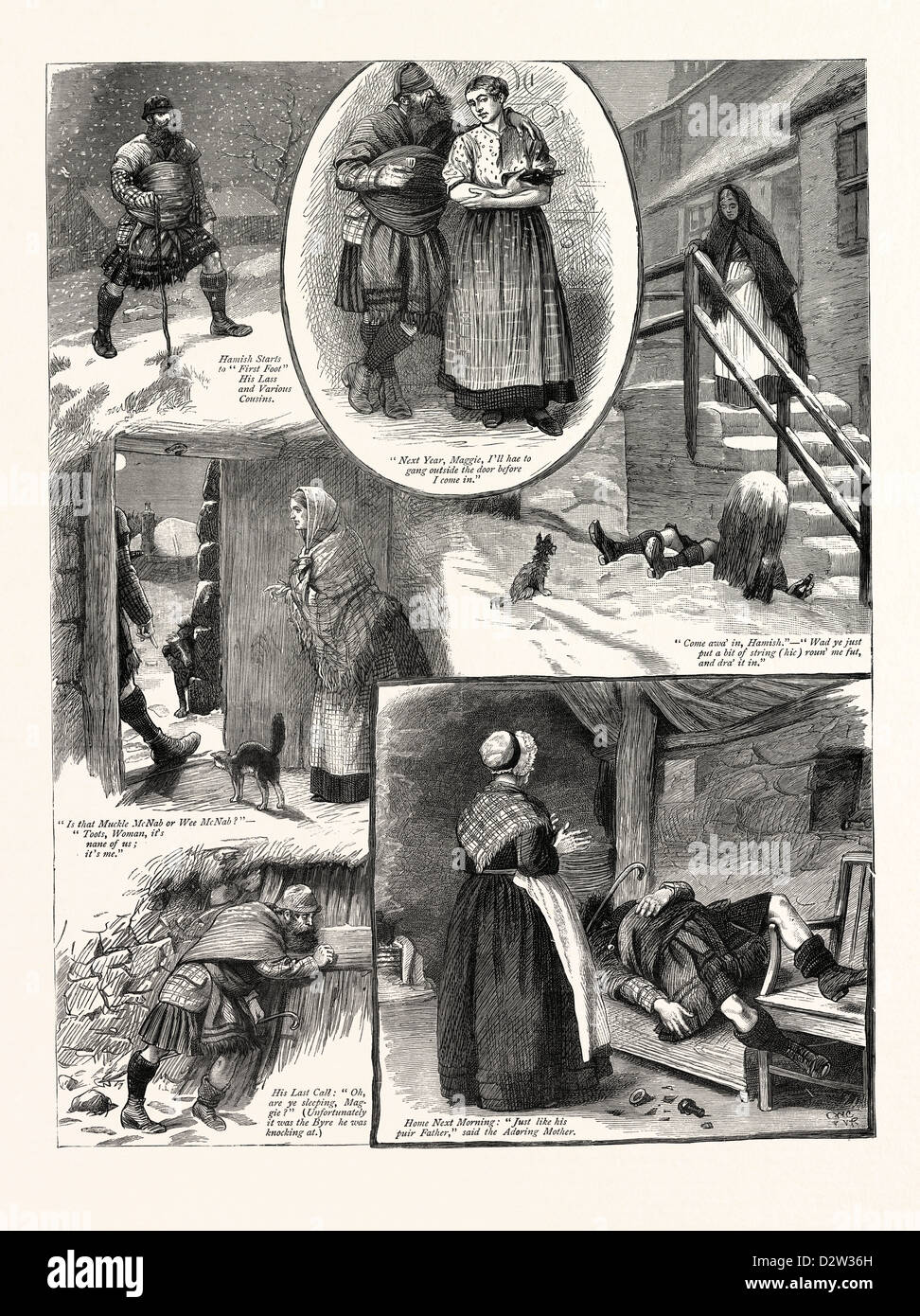 THE FIRST FOOT A SCOTCH NEW-YEAR CUSTOM Stock Photo - Alamy