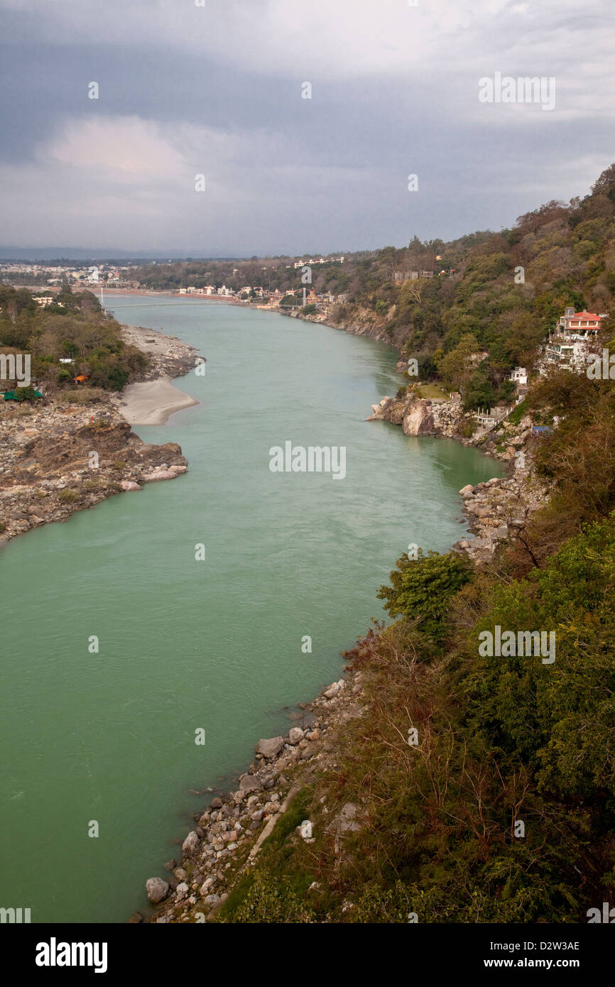 India, Rishikesh. River Ganges (Ganga) Flowing toward the Plains of ...
